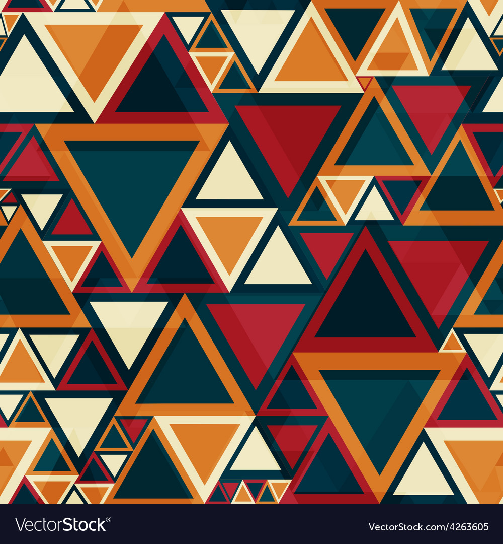 Retro triangle seamless pattern Royalty Free Vector Image
