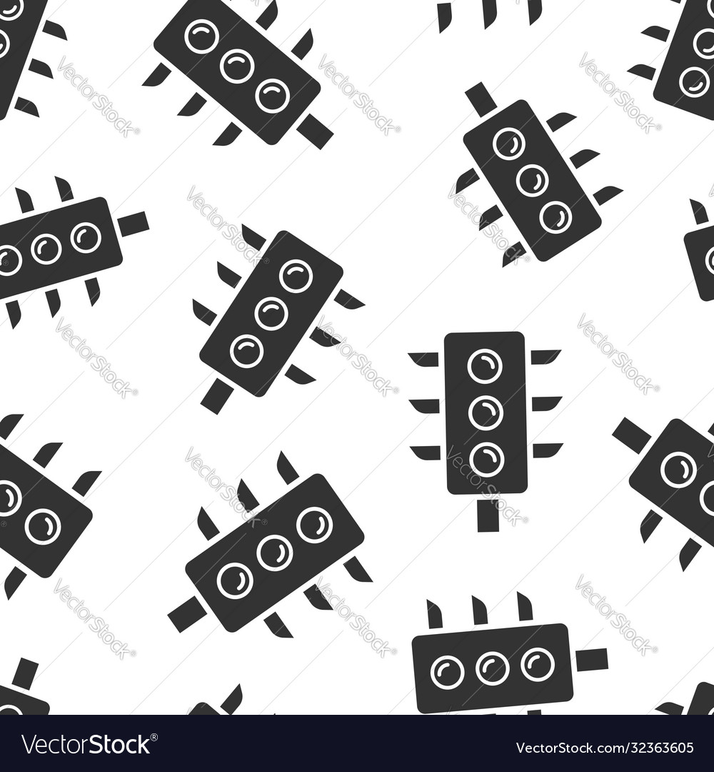 Semaphore Icon In Flat Style Traffic Light Vector Image