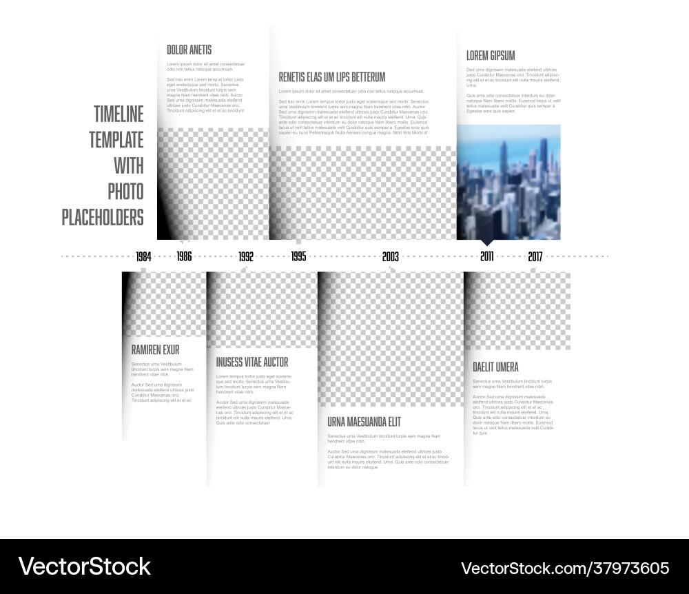 Simple infographic timeline template with photo Vector Image