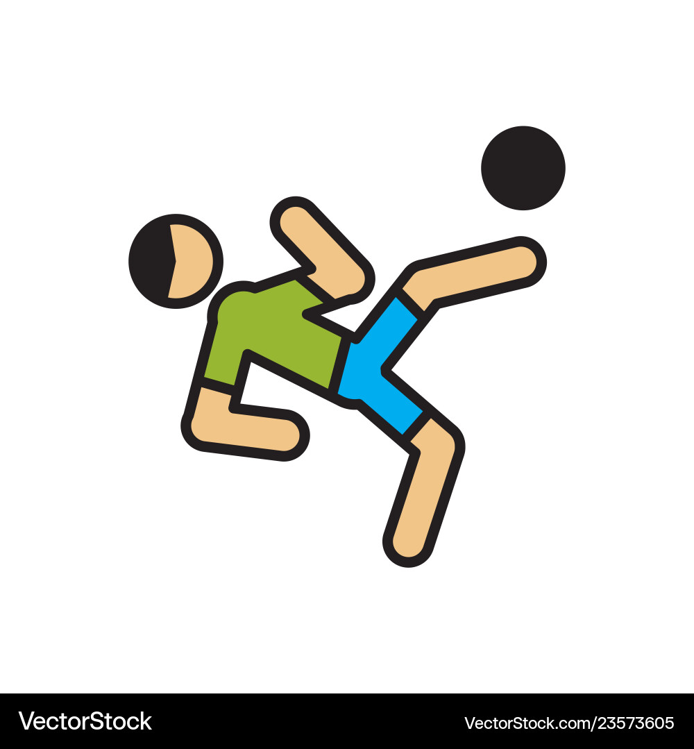 Soccer player icon on white background for graphic
