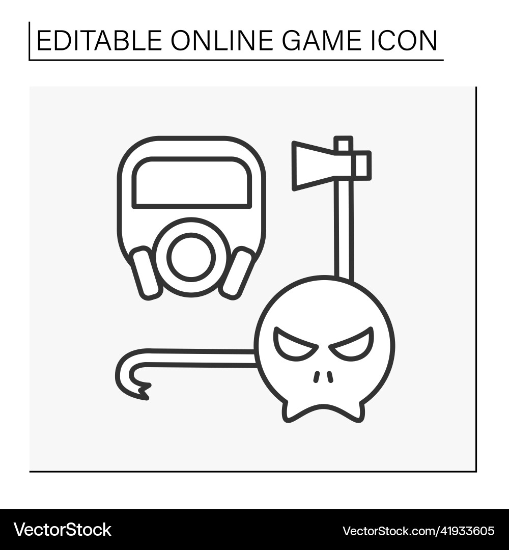 Survival horror games line icon Royalty Free Vector Image