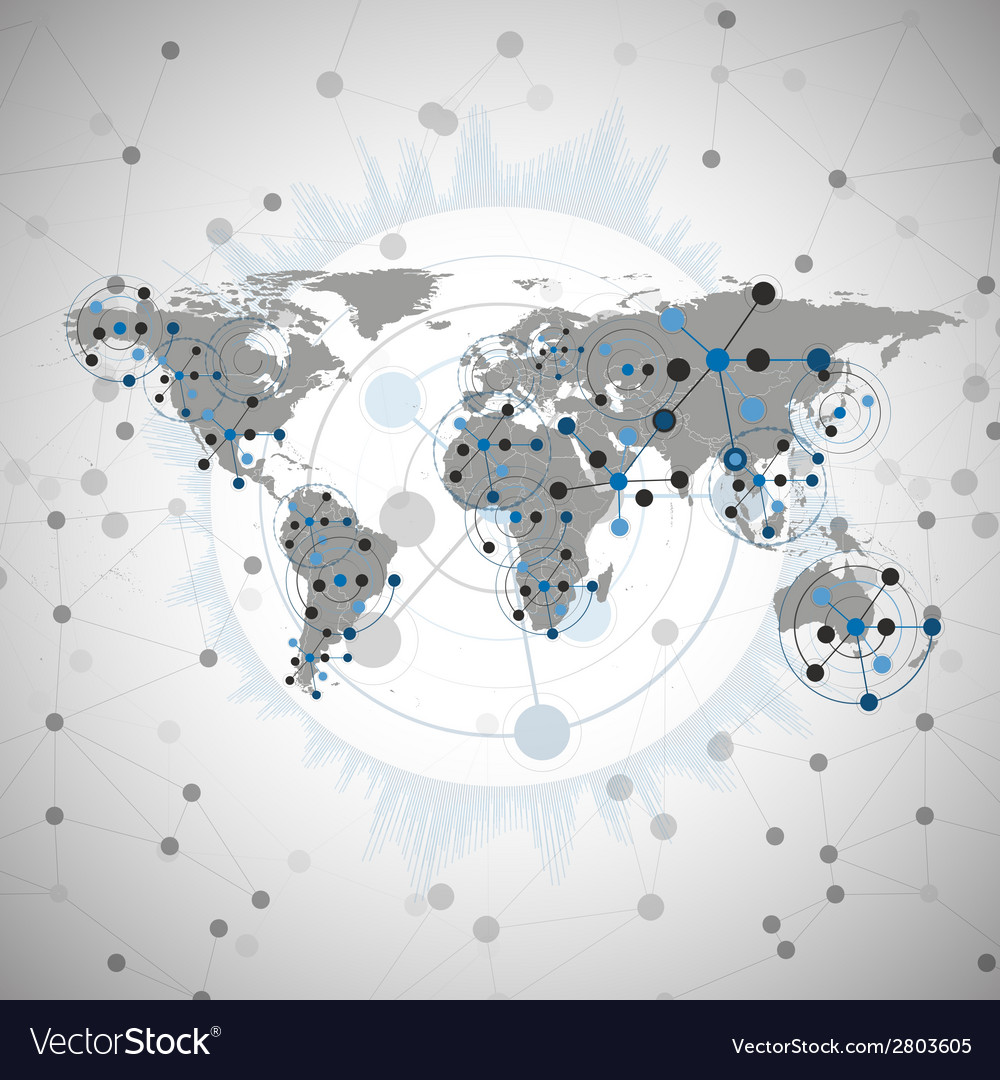 World map for communication Royalty Free Vector Image