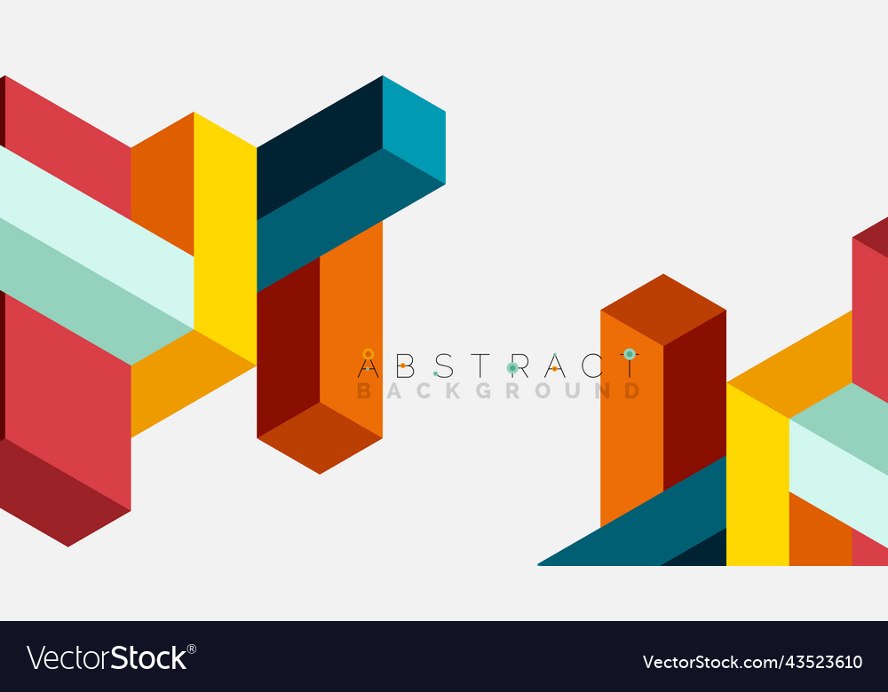 Abstract background 3d cubes cubic elements Vector Image