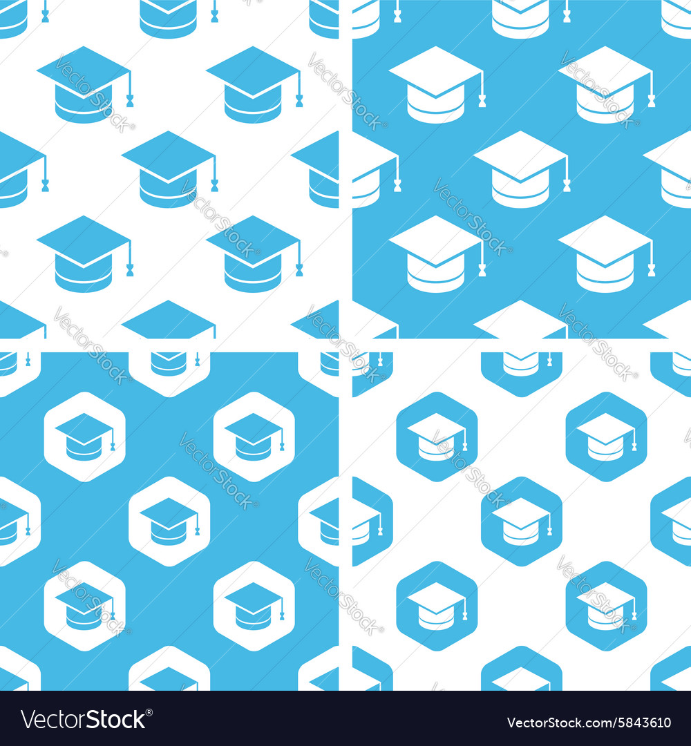 Academic cap patterns set Royalty Free Vector Image