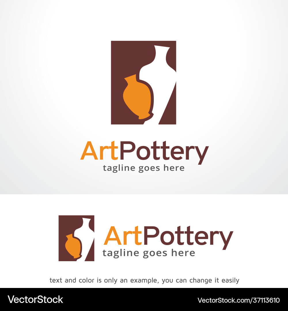 Art pottery logo template design emblem design Vector Image
