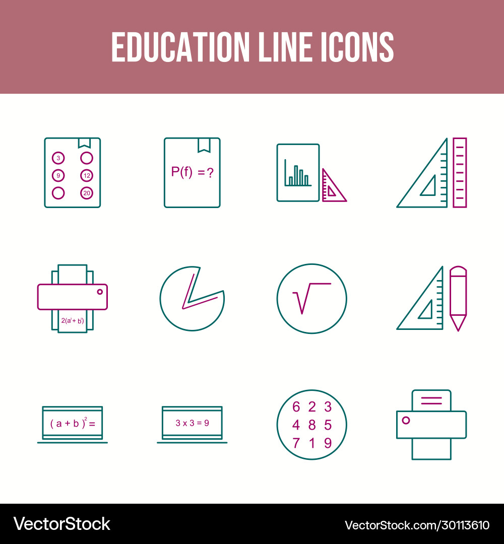 Beautiful education icons set Royalty Free Vector Image