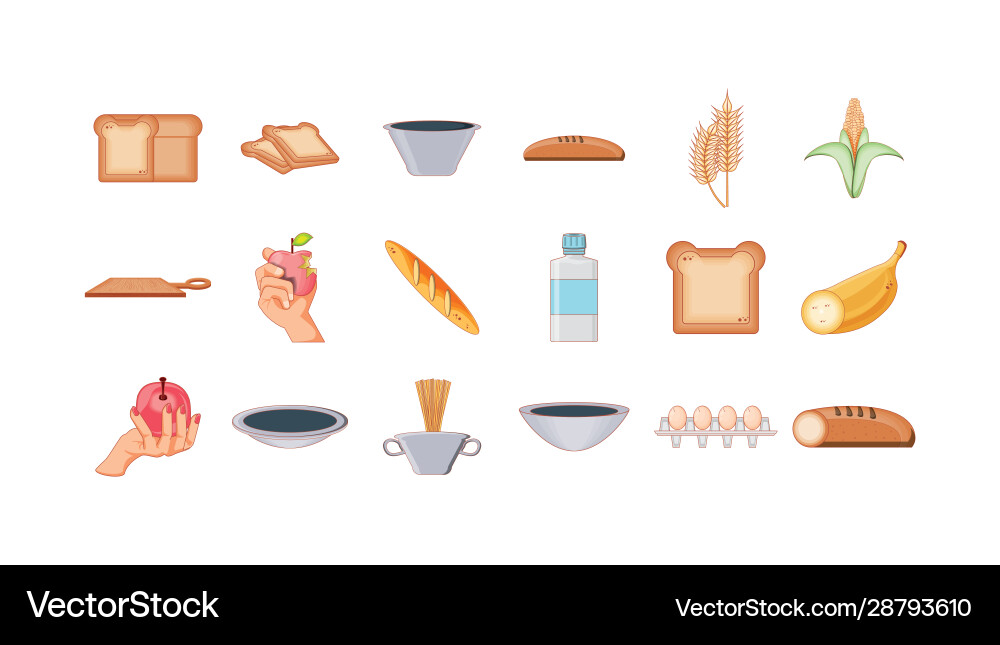 Breakfast and food icon set design Royalty Free Vector Image