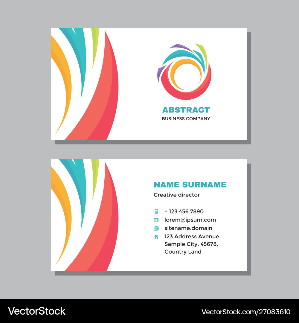 Business visit card template with logo - concept Vector Image