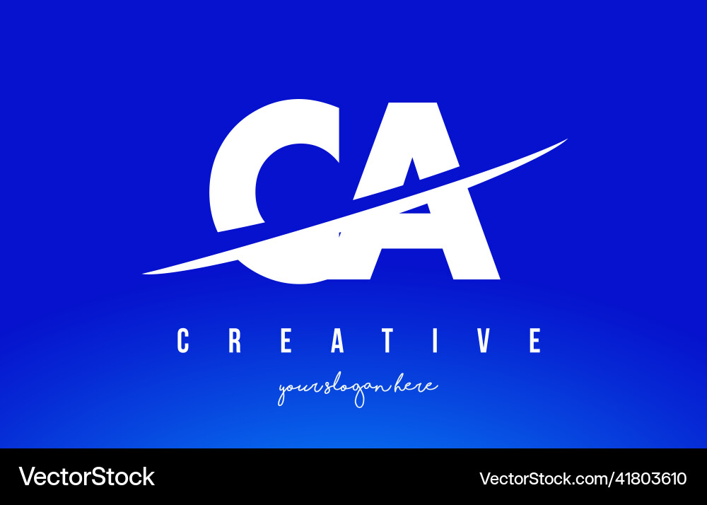 Ca c a letter modern logo design white yellow Vector Image