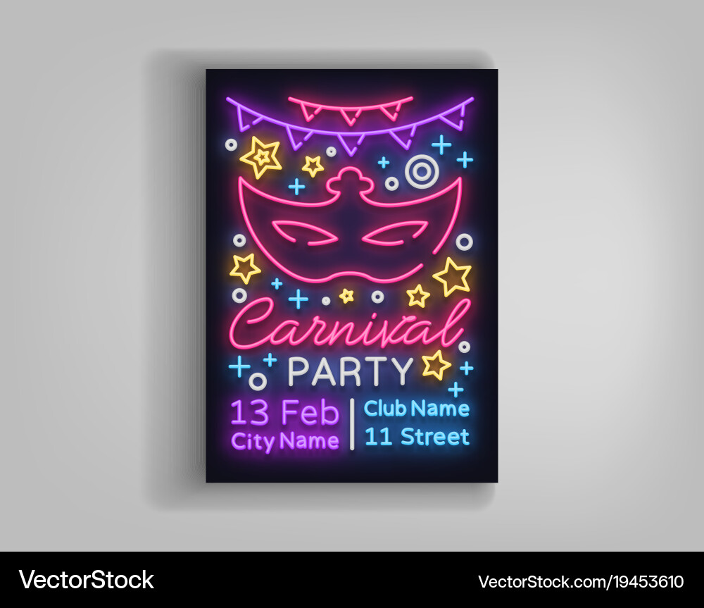 Carnival party design template brochure poster Vector Image
