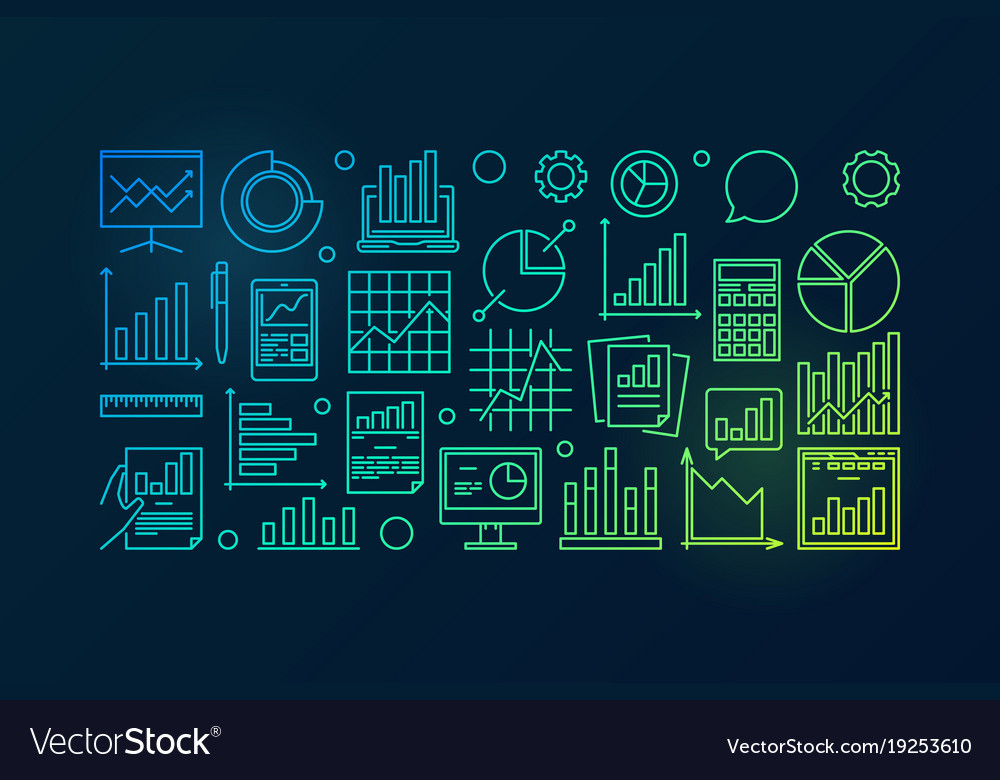 Colorful data analysis Royalty Free Vector Image