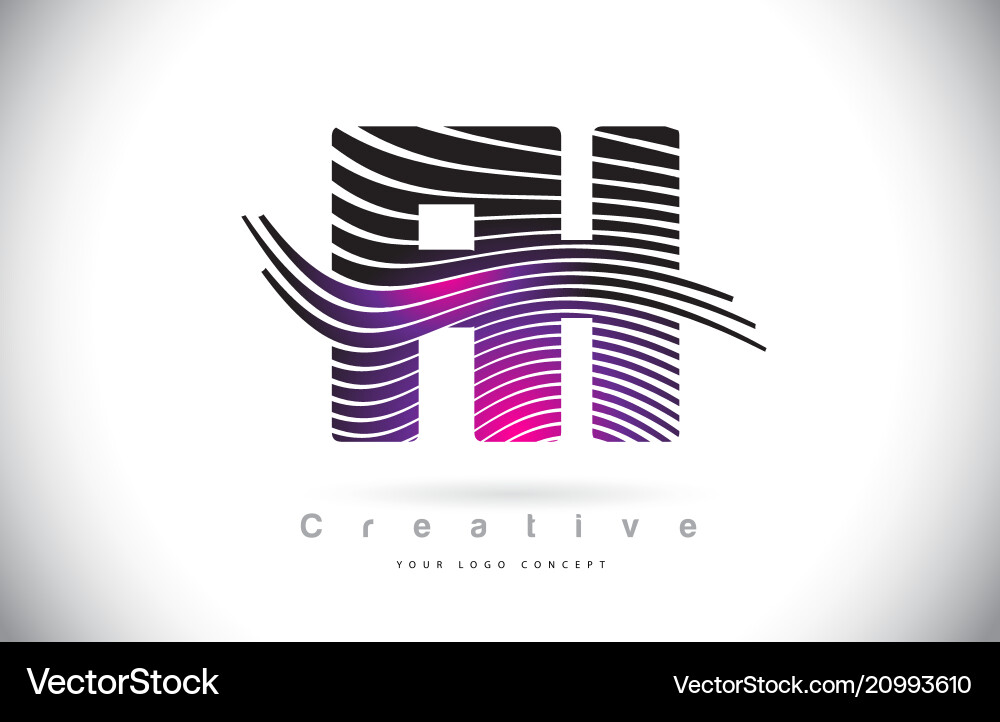 Fh f h zebra texture letter logo design Royalty Free Vector