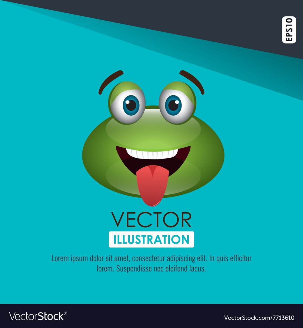 Frog emoticon design Royalty Free Vector Image