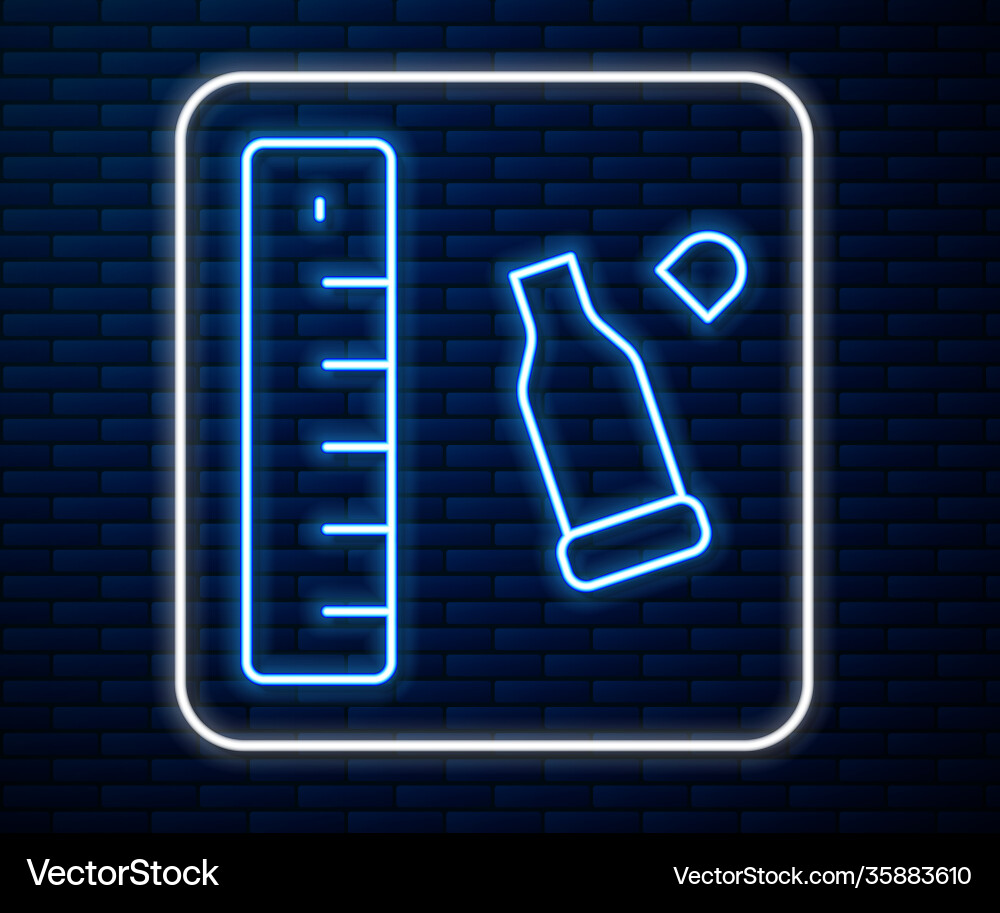 Glowing neon line bullet casing as a piece Vector Image