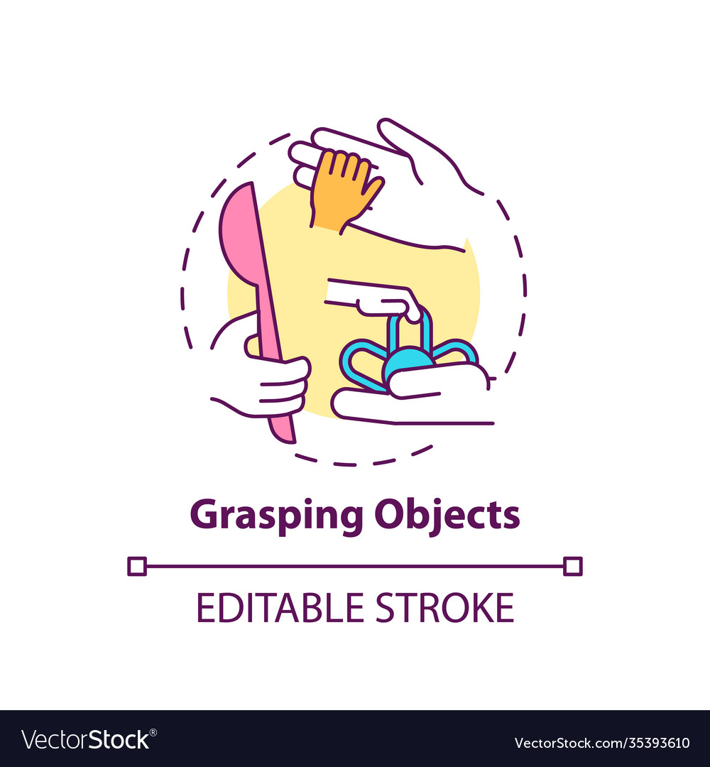 Grasping objects concept icon Royalty Free Vector Image