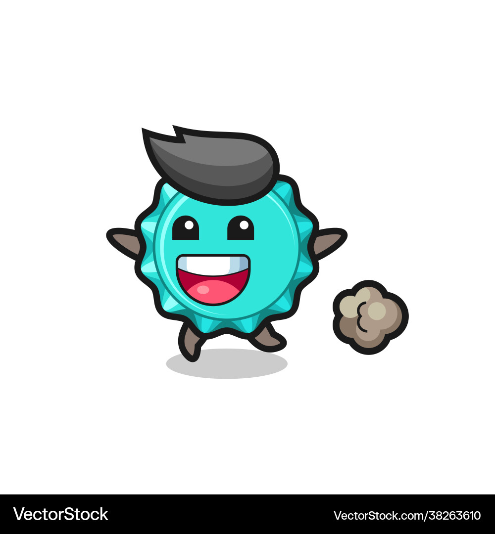 Happy bottle cap cartoon with running pose Vector Image