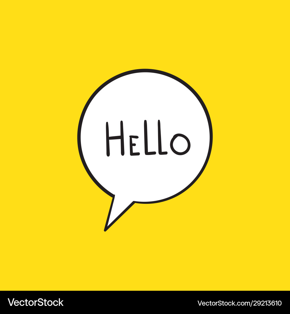 Hi hello banner speech bubble poster and sticker Vector Image
