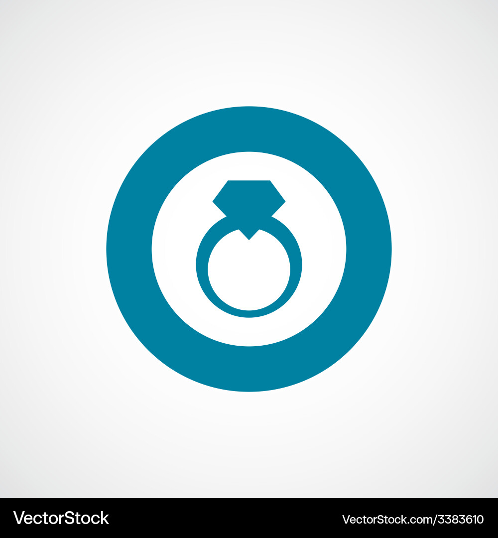 Jewelry ring bold blue border circle icon Vector Image