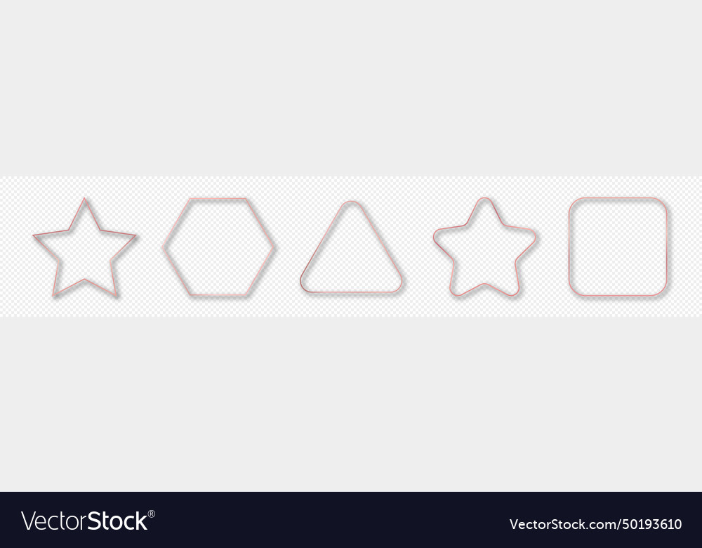 Rose gold glowing different geometric shape frame Vector Image
