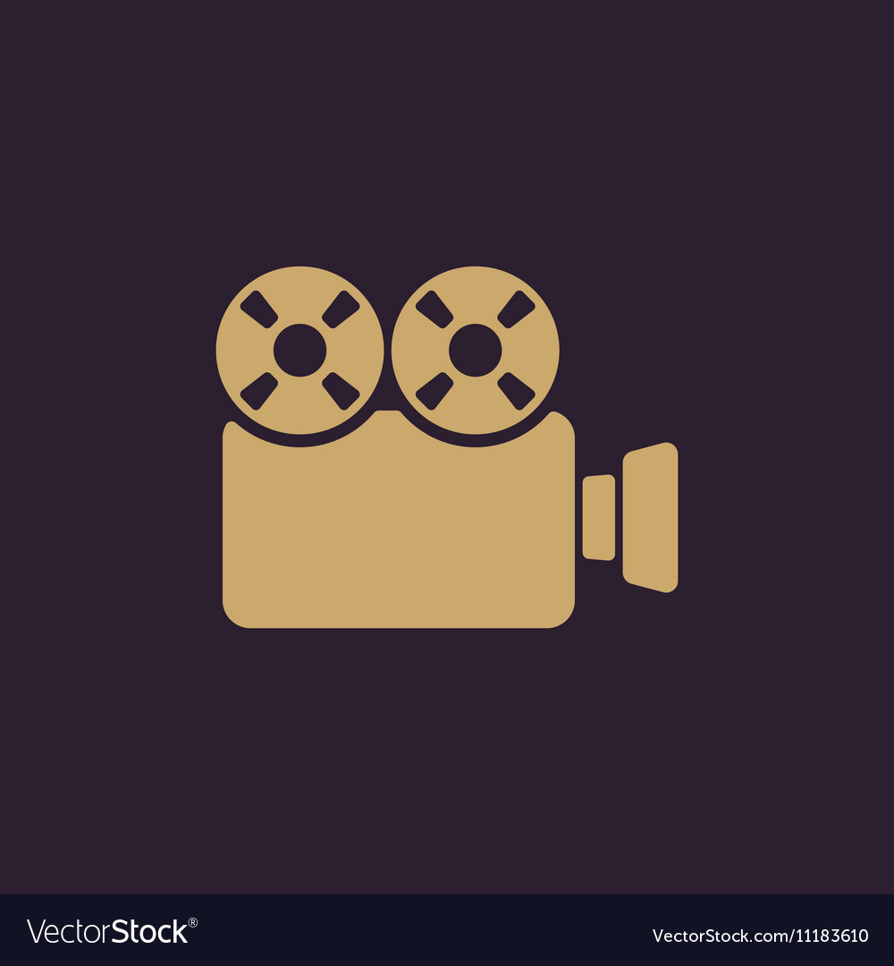 Video camera icon camcorder symbol flat Royalty Free Vector