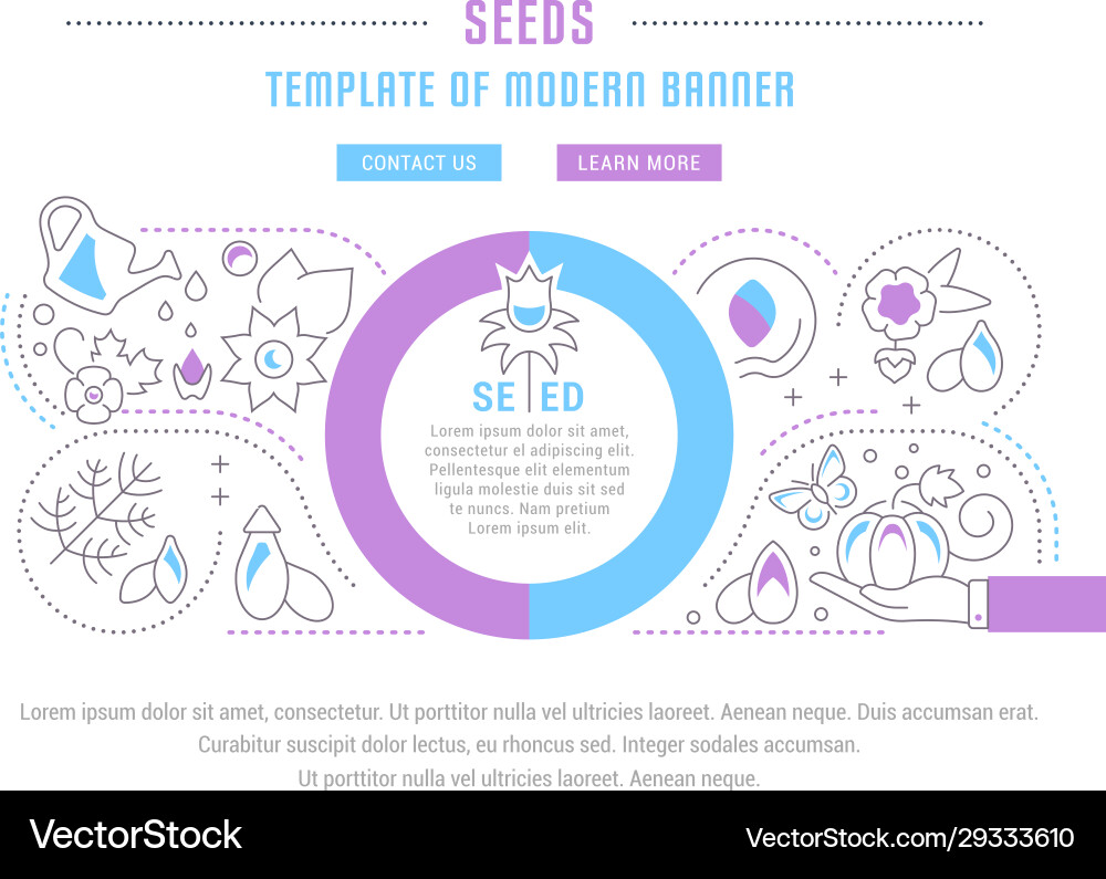 Website banner and landing page seeds Royalty Free Vector