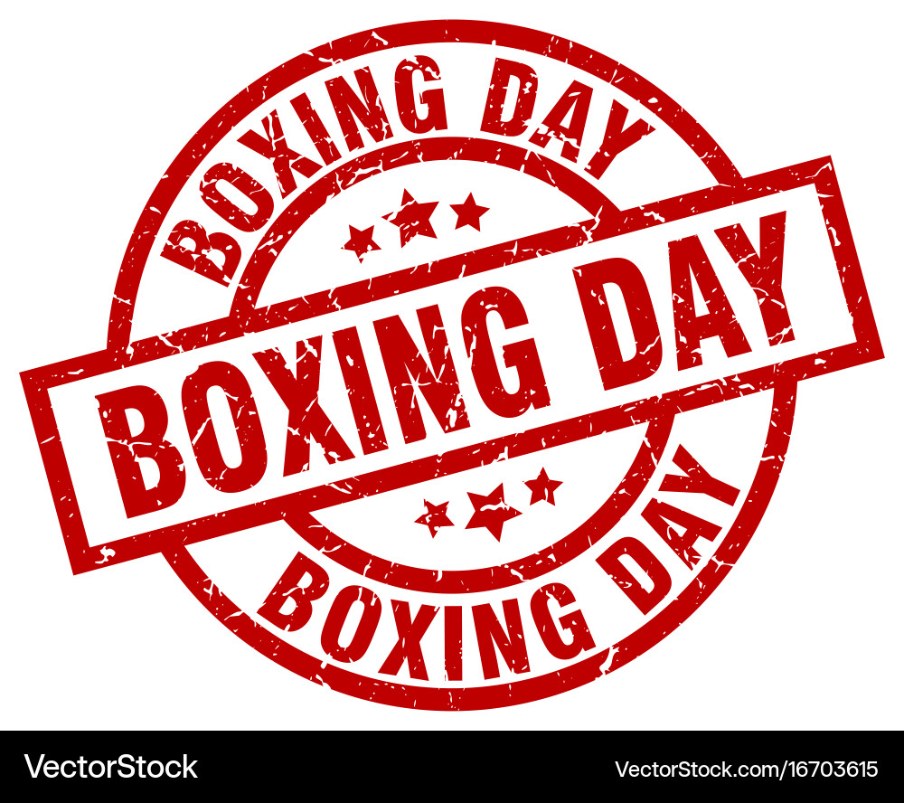 Boxing day round red grunge stamp Royalty Free Vector Image