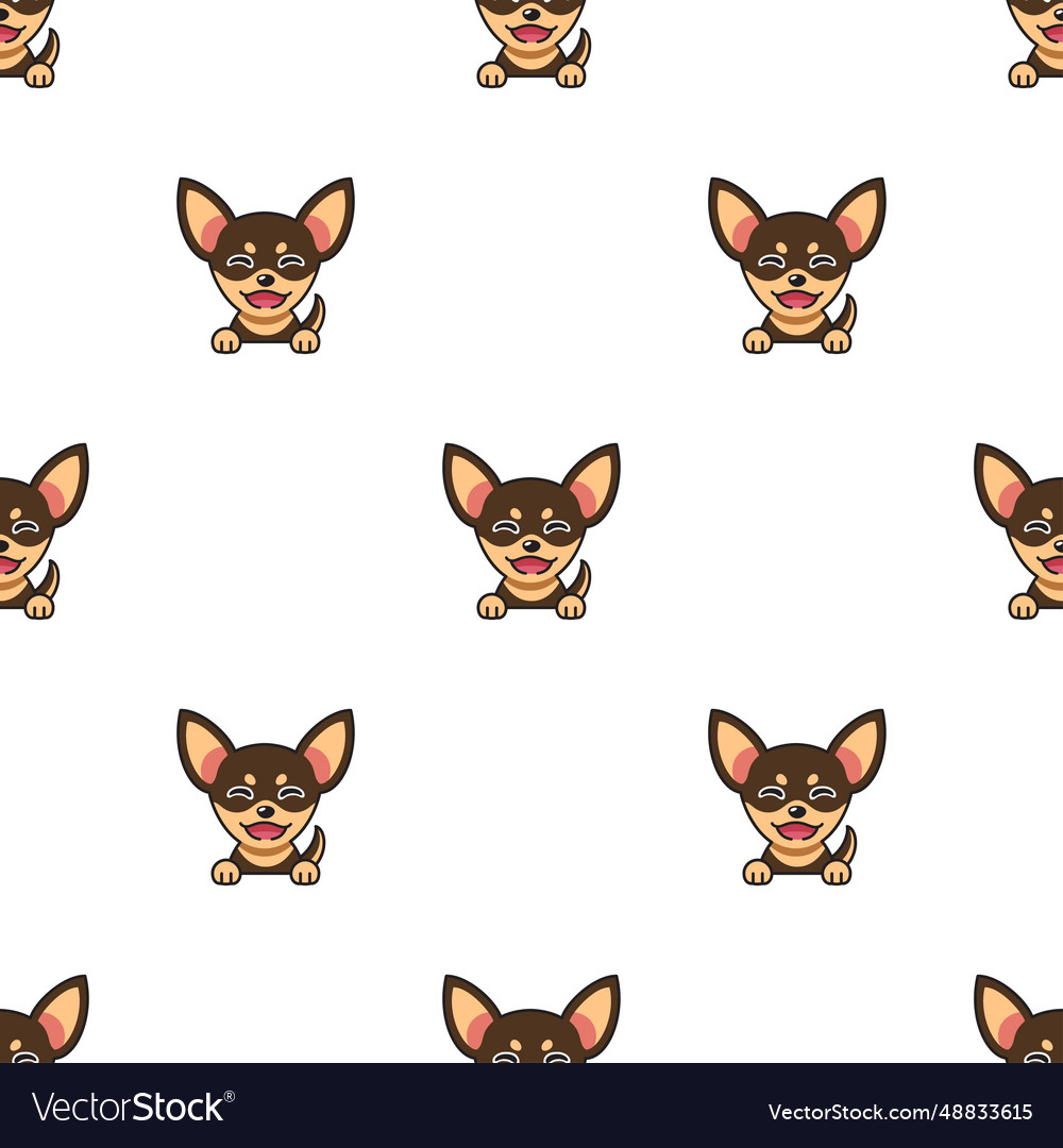 Cartoon character chihuahua dog seamless pattern Vector Image Cartoon character chihuahua dog seamless pattern Vector Image