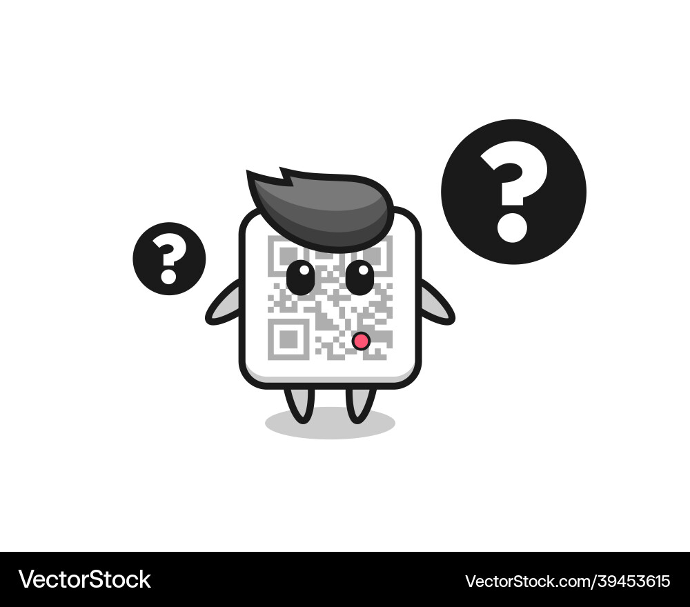 Cartoon of qr code with the question mark Vector Image