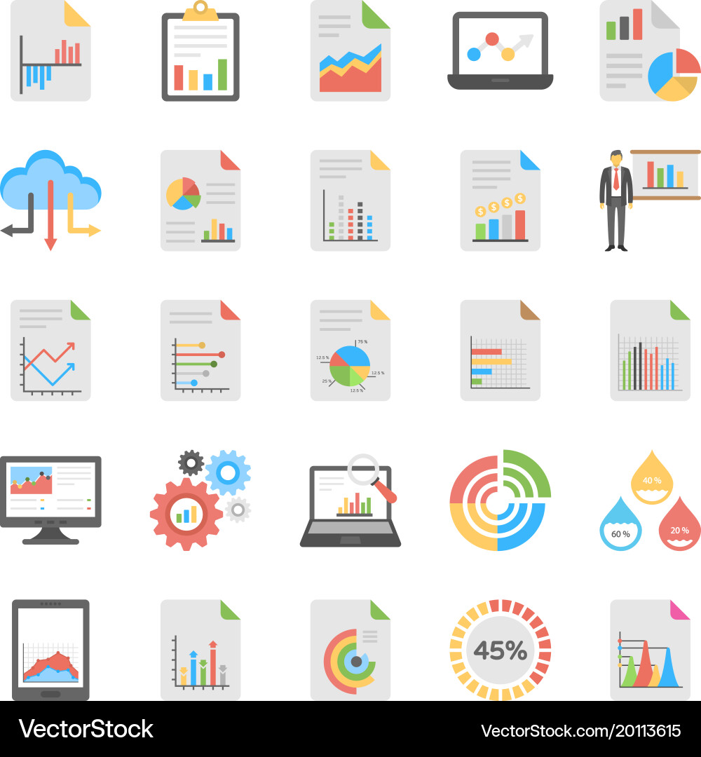 Collection of flat icons Royalty Free Vector Image