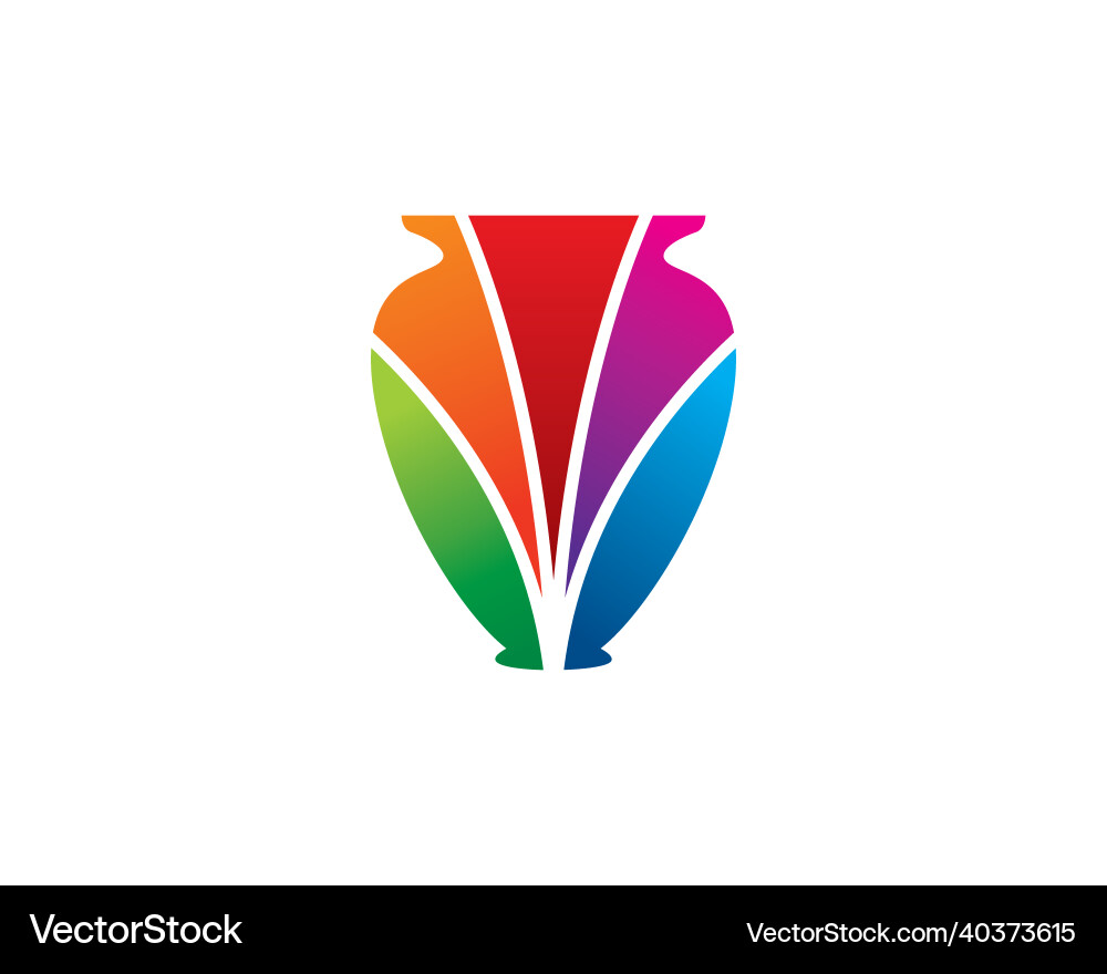 Color pottery logo template icon symbol Royalty Free Vector