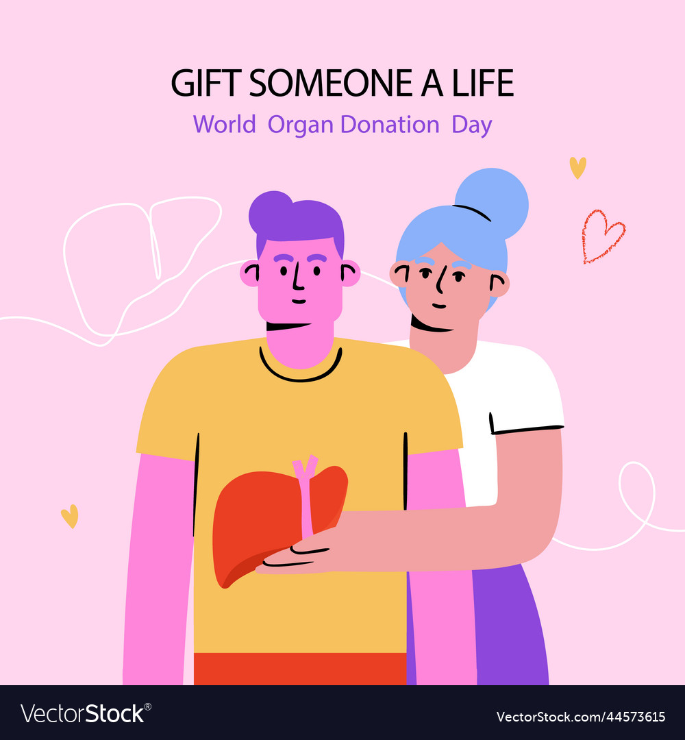 Flat World Organ Donation Day Best Royalty Free Vector Image