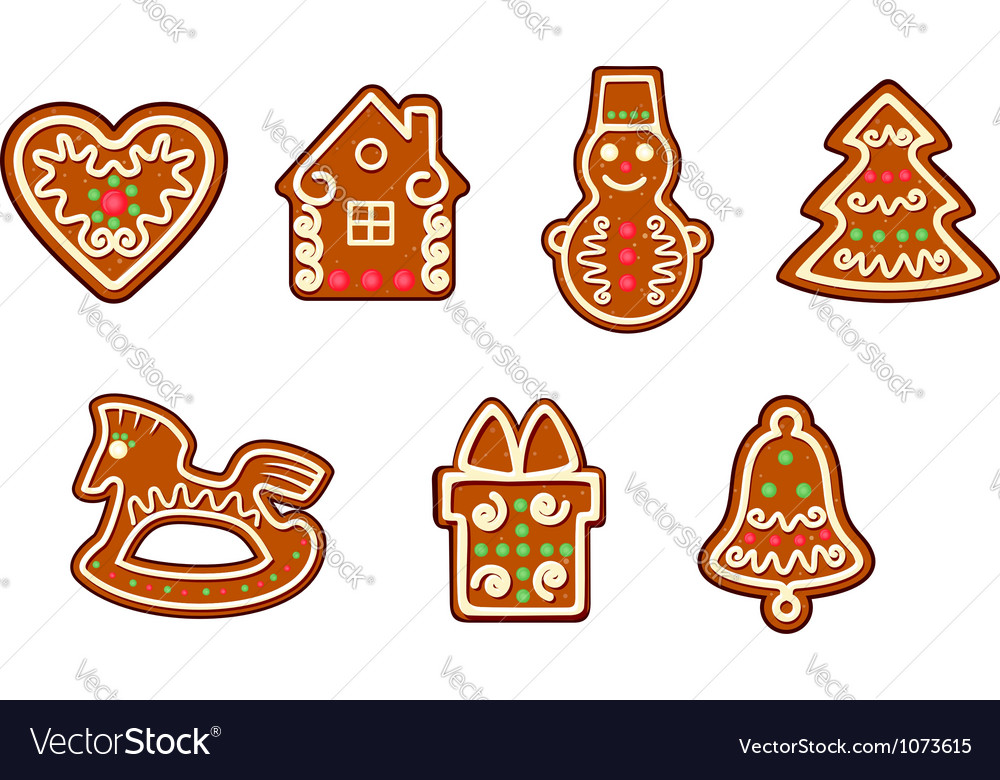 Gingerbread christmas objects set Royalty Free Vector Image Gingerbread christmas objects set Royalty Free Vector Image