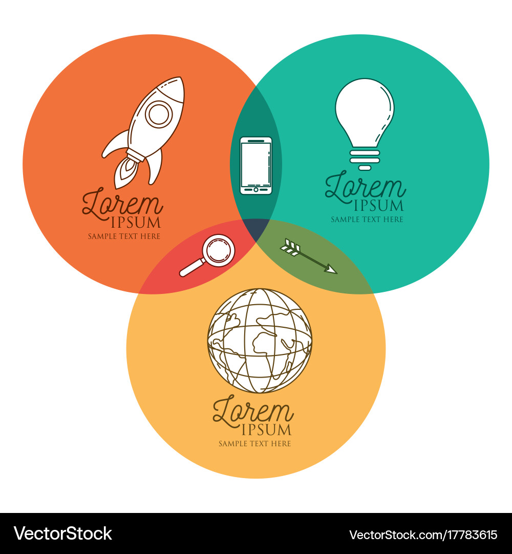 Infographic with colorful circles connected Vector Image