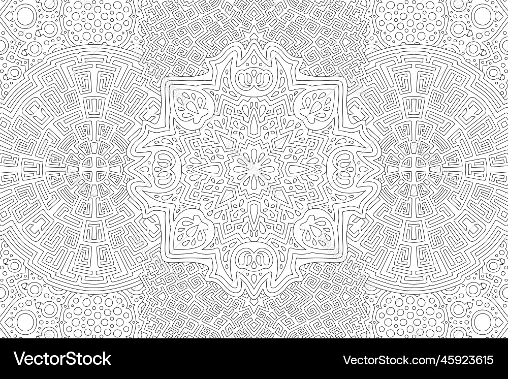 Line art for coloring book with ornate pattern Vector Image