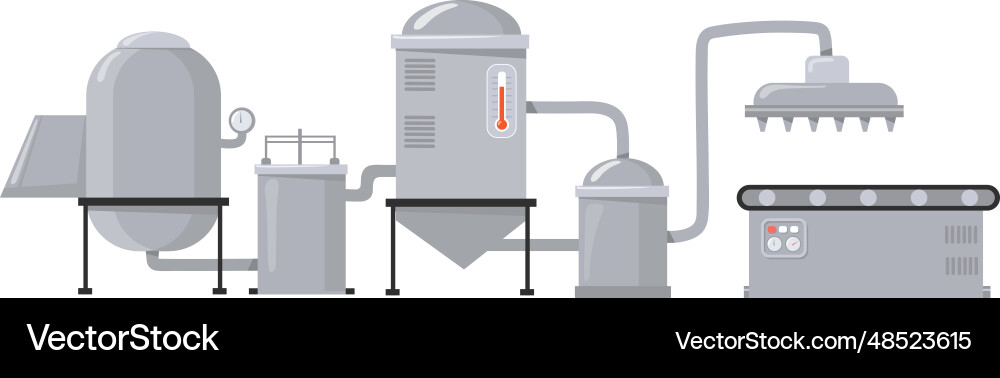 Manufacturing line cartoon industry machine Vector Image