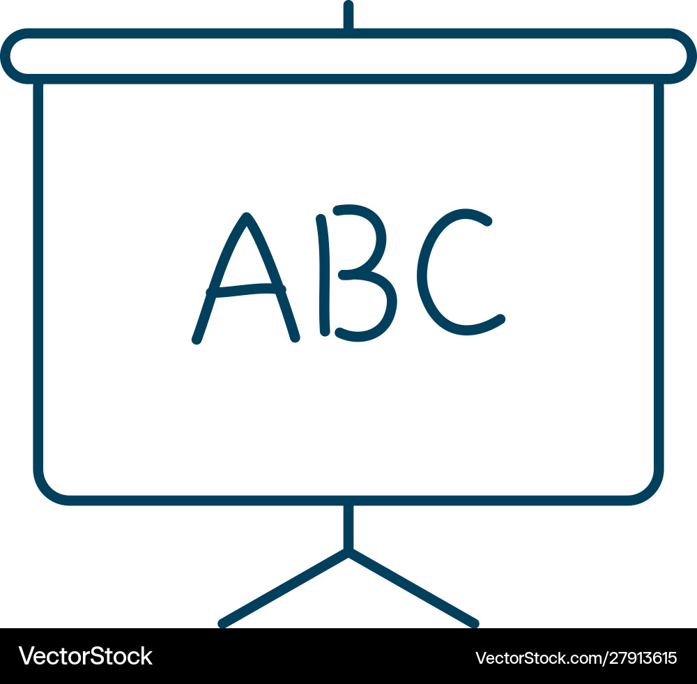 School paperboard with alphabet icon Royalty Free Vector