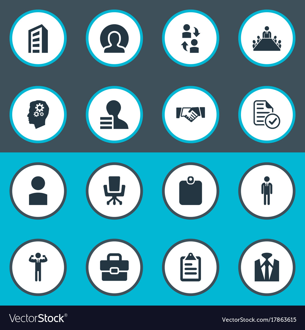 Set of simple hr icons Royalty Free Vector Image