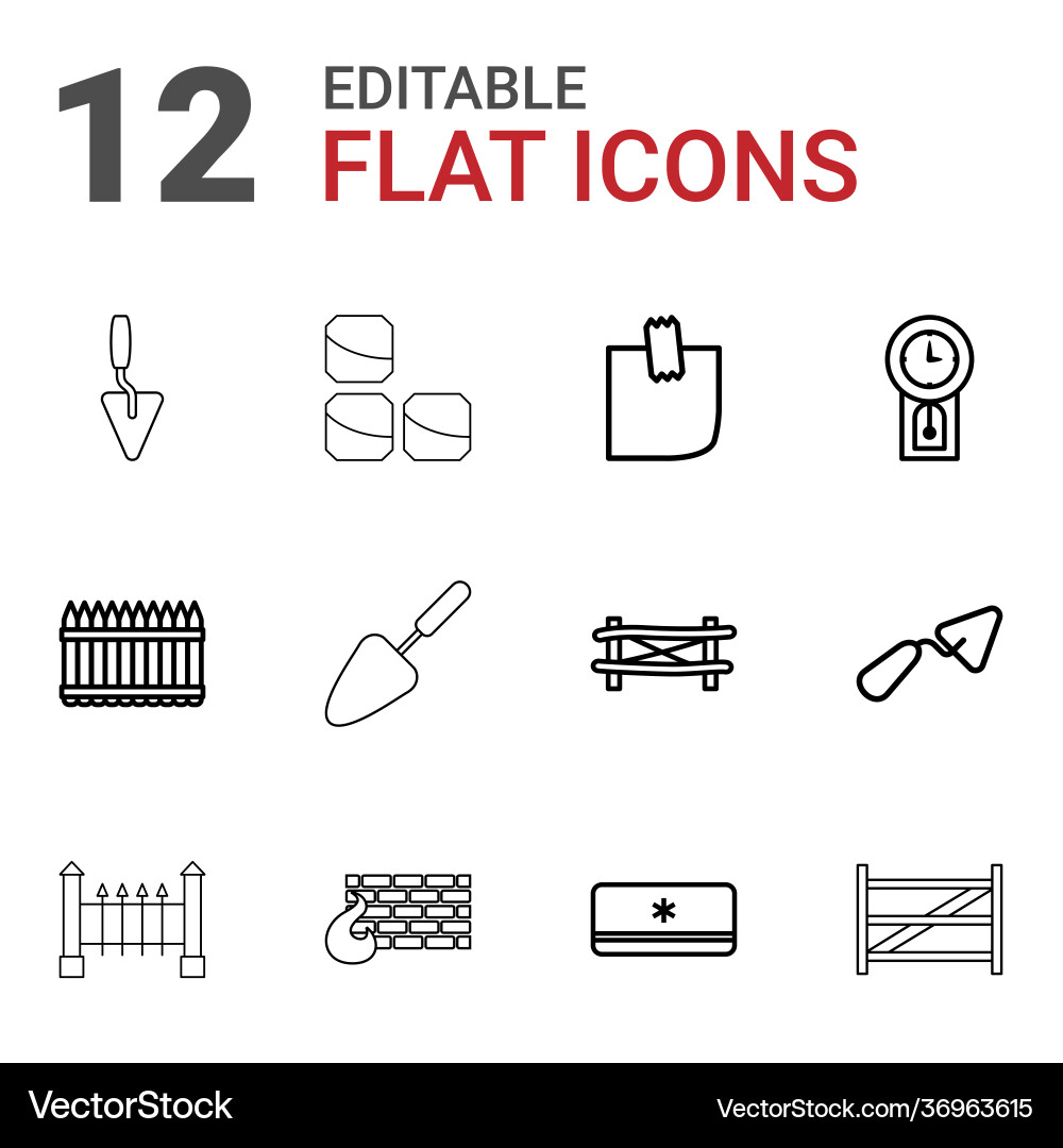 Wall icons Royalty Free Vector Image - VectorStock