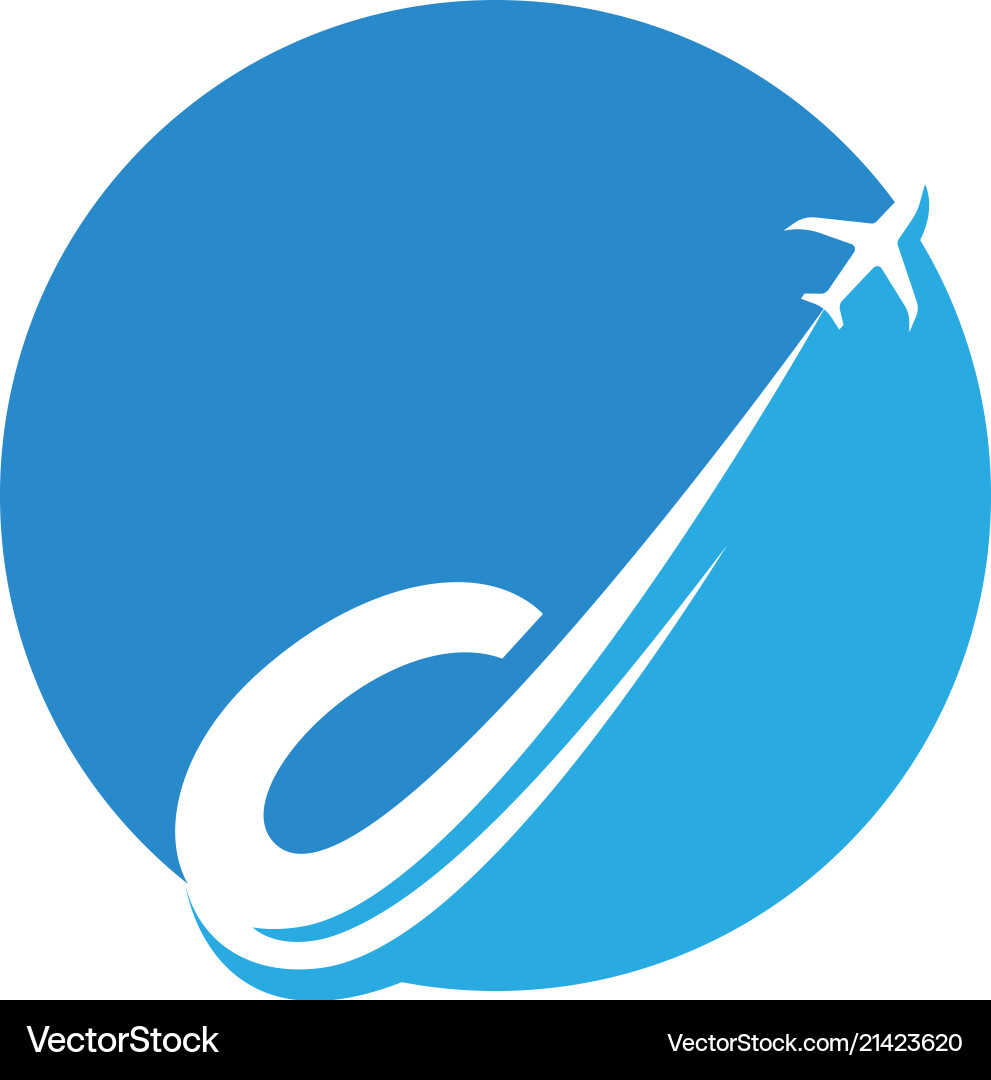 Airplane fly logo and symbols template Royalty Free Vector
