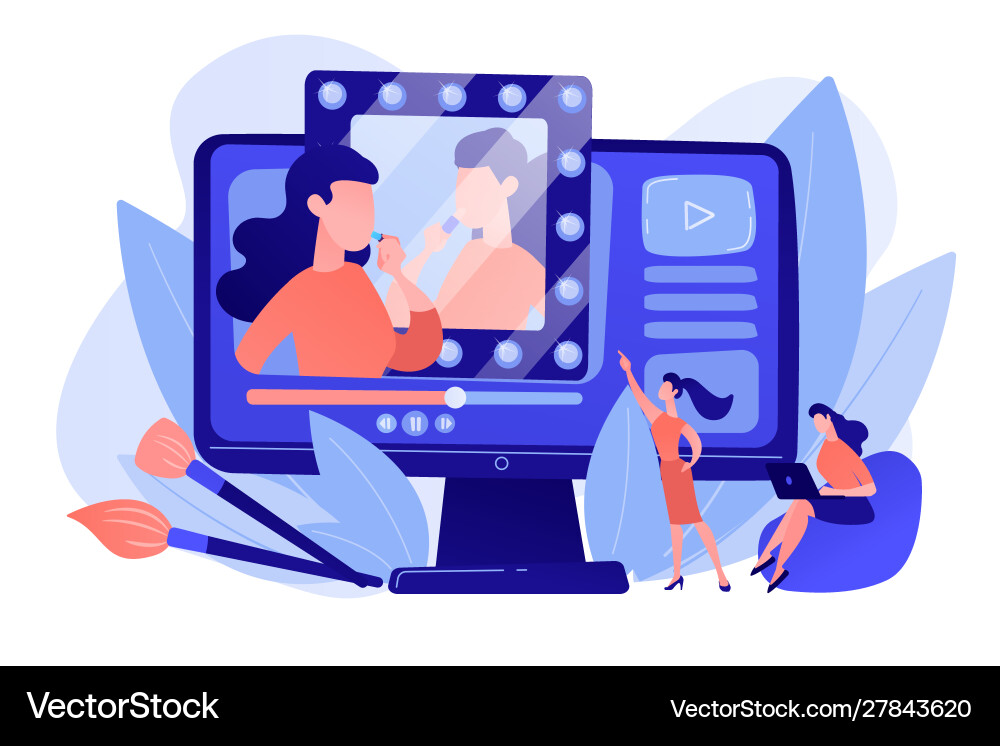 Beauty blogger concept Royalty Free Vector Image