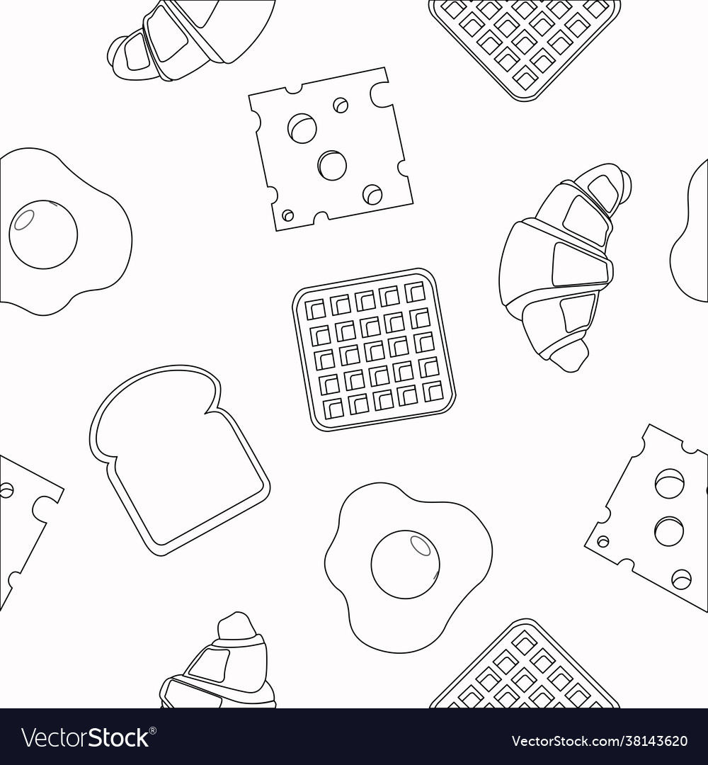 Breakfast pattern Royalty Free Vector Image - VectorStock