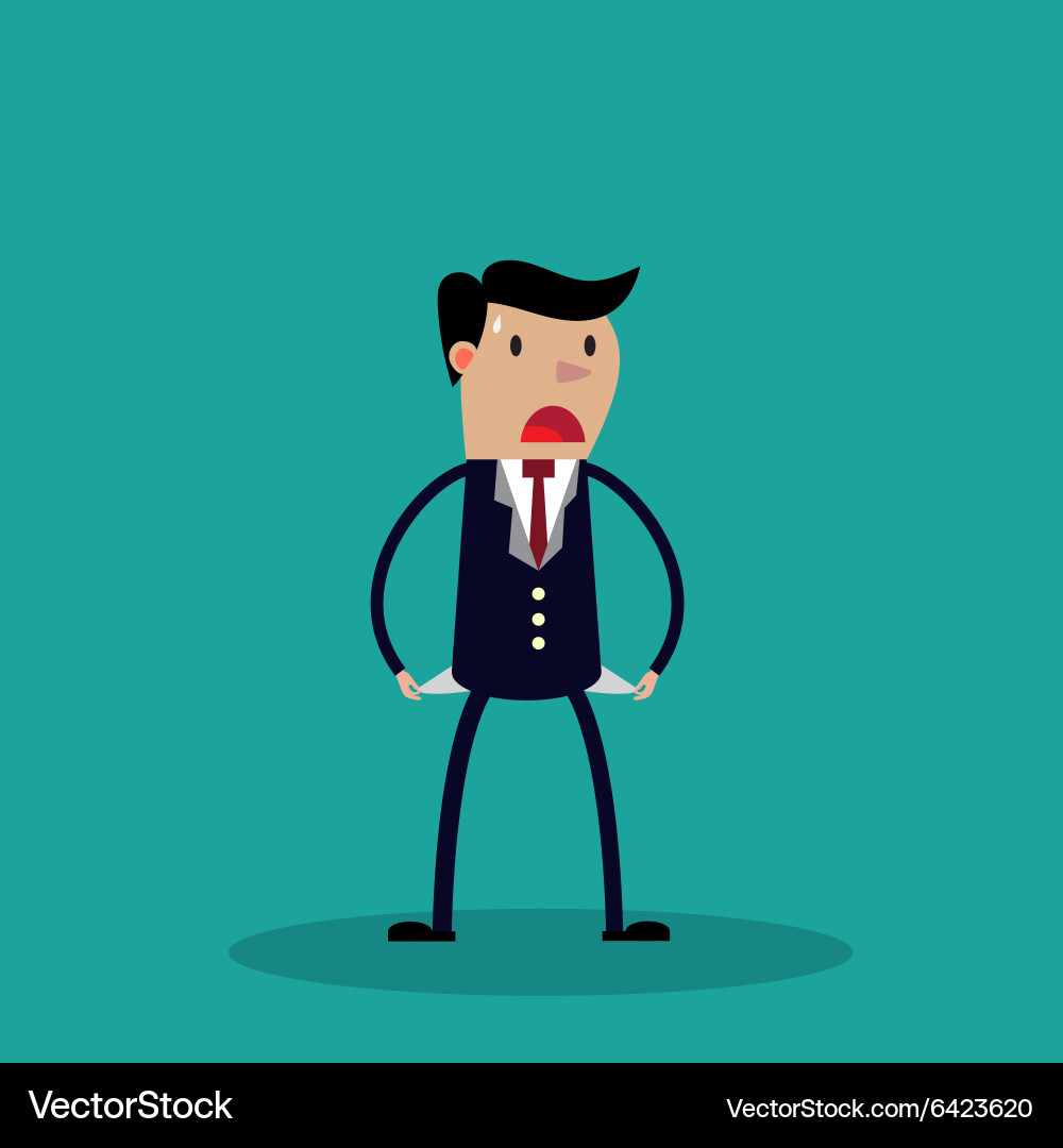 Businessman has no money Royalty Free Vector Image