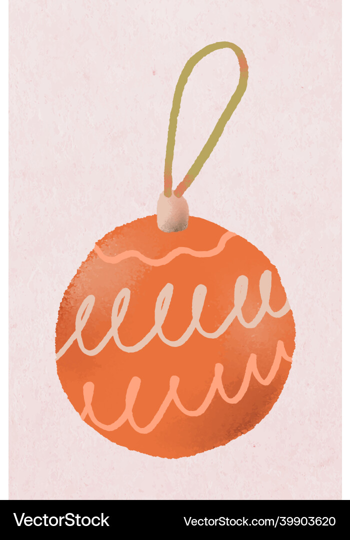 Christmas ball sticker cute hand drawn Royalty Free Vector