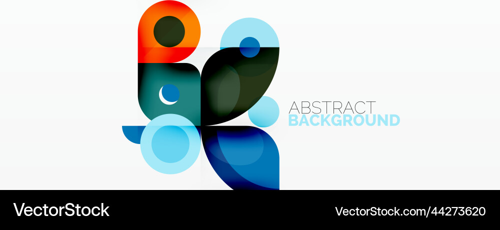 Colorful round shapes circles and triangles Vector Image