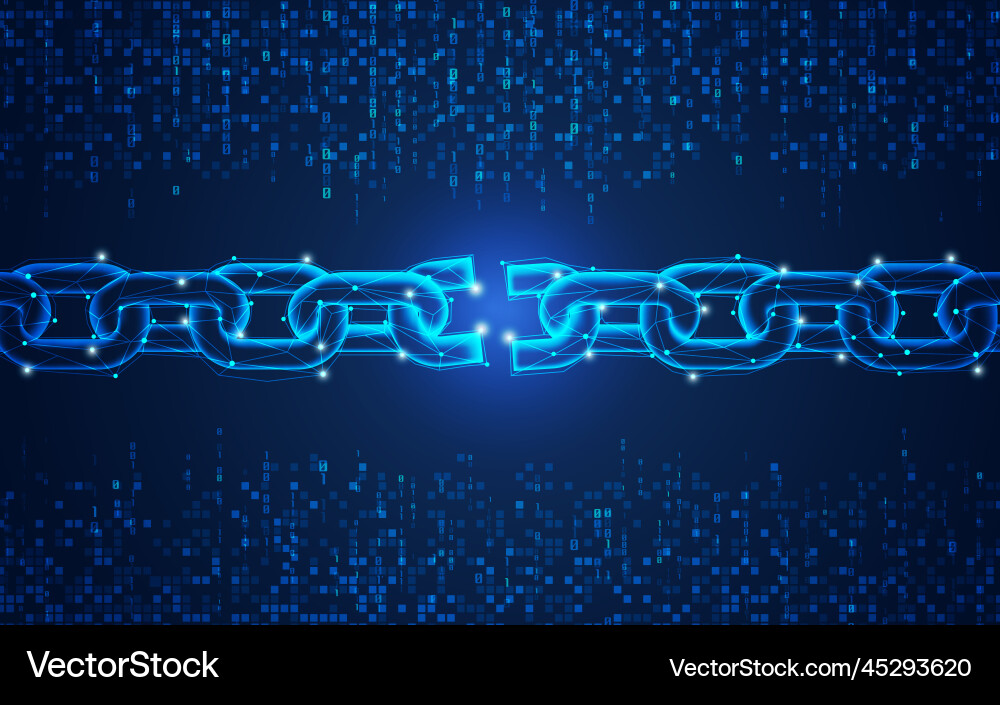 Concept of cyber security graphic chain Royalty Free Vector