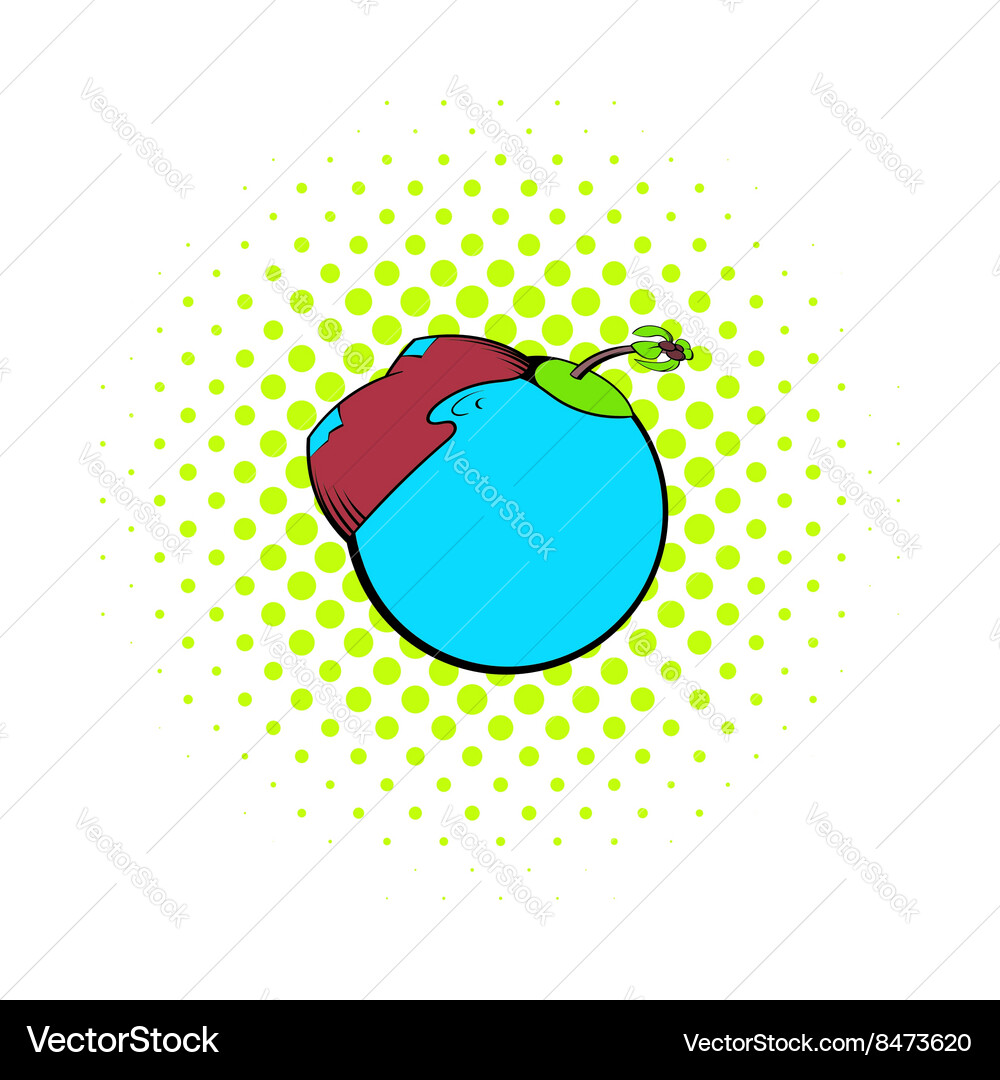 Globe with island and palm tree icon comics style Vector Image