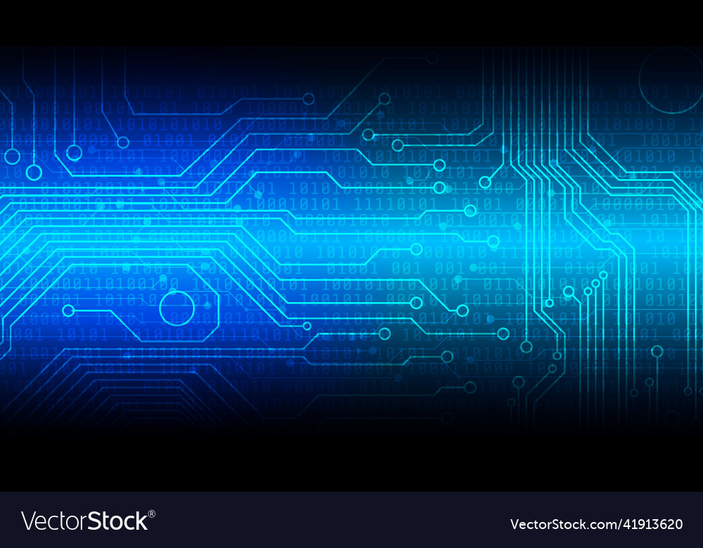 Hi tech cyber circuit board security binary code Vector Image