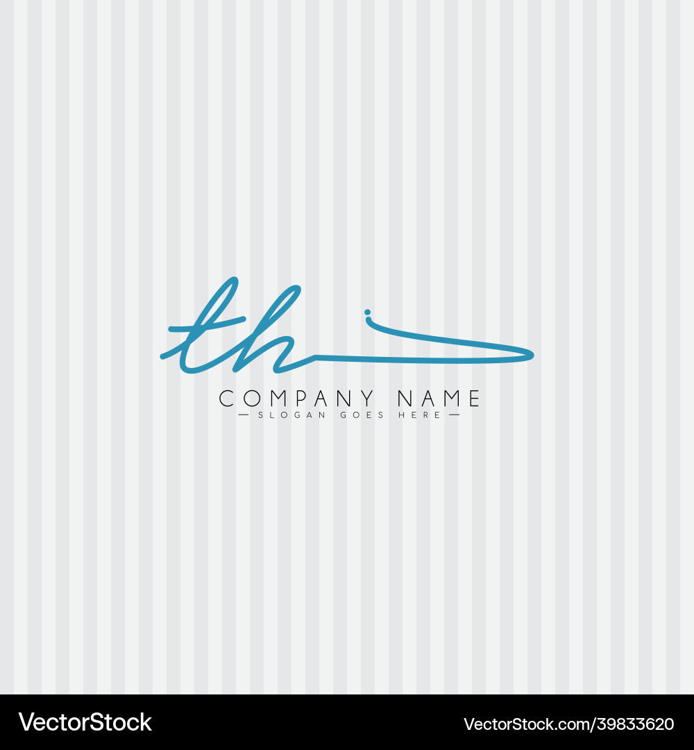 Initial letter th logo handwritten signature logo Vector Image