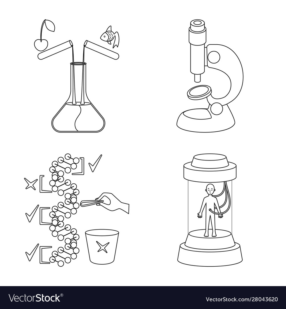 Isolated Object Genetic And Science Sign Set Vector Image