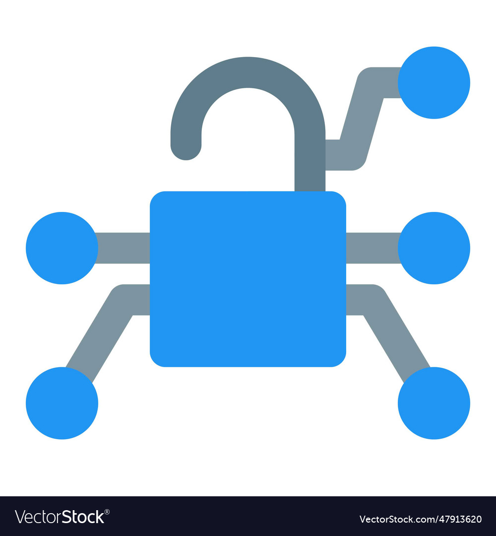 Lock with encryption for maximum security Vector Image